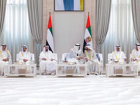 UAE President receives Rulers of emirates, Crown Princes for Eid