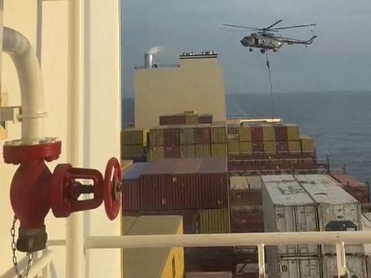 Iran seizes Israel-linked container ship near Hormuz Strait