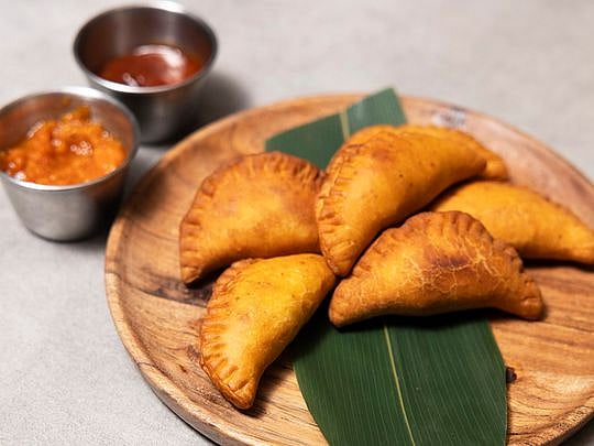 Gulf News Food Show's Senegalese Fataya with Sosu Kaani