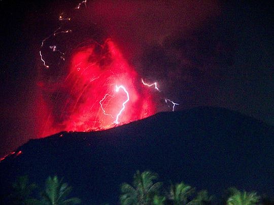 Indonesia volcano erupts three times, spews 5km ash tower
