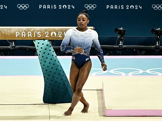 Biles caps glittering campaign with floor exercise silver after beam fall