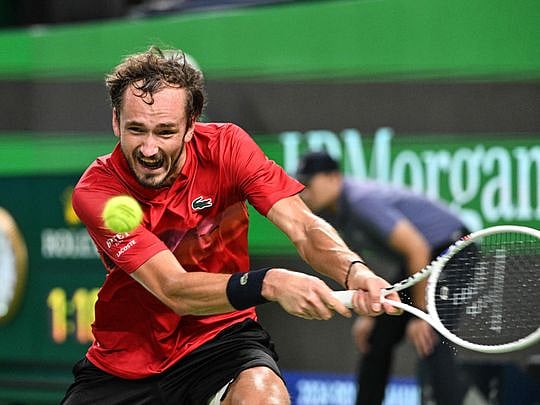 Angry Medvedev battles back to reach Shanghai last 16