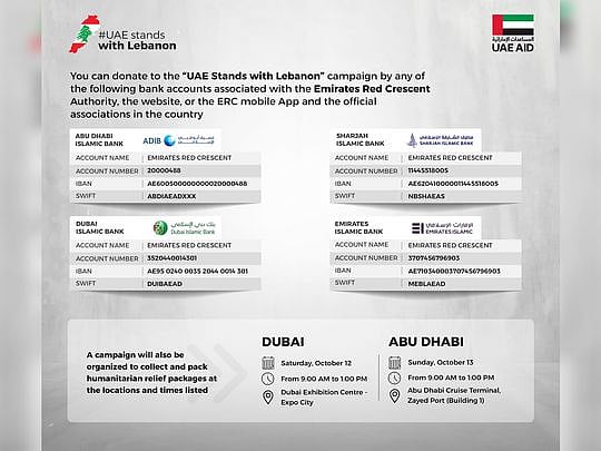 UAE: Three ways in which you can donate to Lebanon