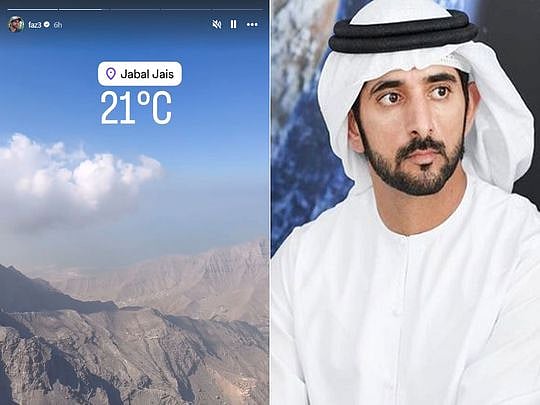 UAE: Sheikh Hamdan enjoys a cool afternoon in Jebel Jais