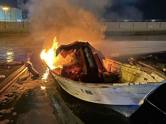 Emirati man dies in fishing boat fire at Fujairah Port