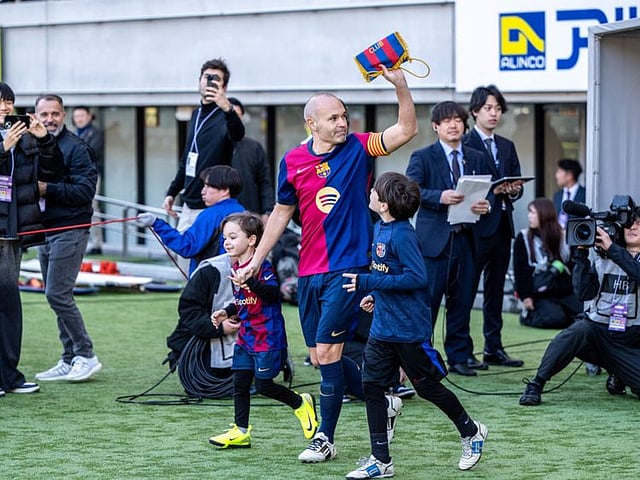 Iniesta bids farewell to glittering career in front of 45,000 in Tokyo