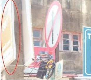 Ad boards obscure vital road signs at Vasco