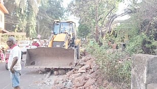 Large number of trees being chopped, compound walls demolished at Nagoa ...