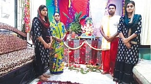 RELIGIOUS HARMONY: Muslim family in Korgao worships Lord Ganesha