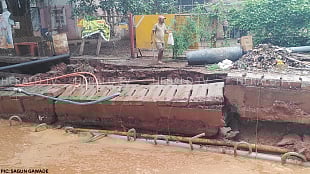 Gutter slab collapses due to Smart city negligence near Tad Mad, St Inez.