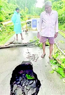 Massive sinkhole formed on Guleli-Murmune road