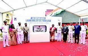 GSL launches indigenously built Frigate ‘Triput’ for Indian Navy