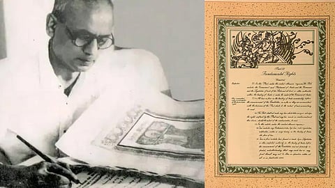 Calligraphy artists behind the Indian Constitution