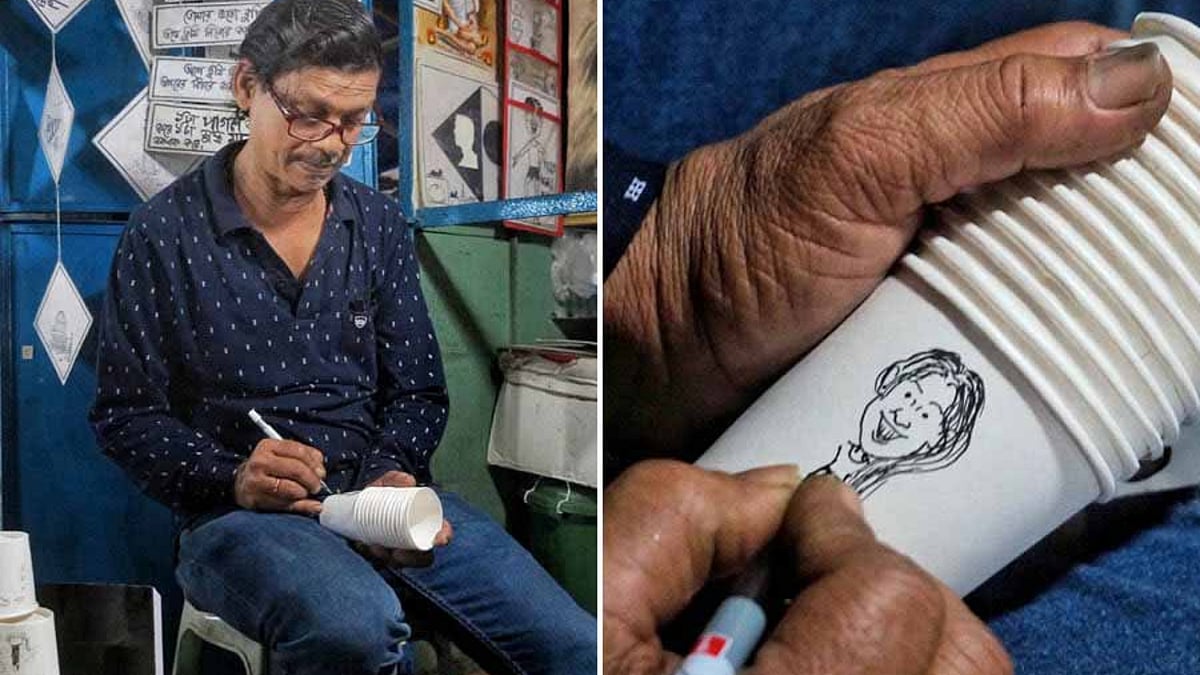 Caricatures With A Cup Of Joe: Kolkata Artist Brews Creativity At Metro ...