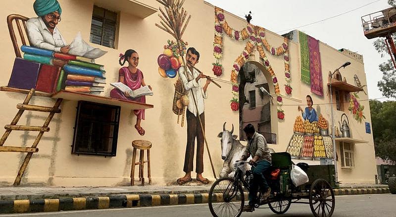 A wall painting in Lodhi road colony Delhi by Singapore artist for St ...