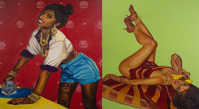 East Indian Pin Up Girl Indian Maiden Pinup Etsy Nederland