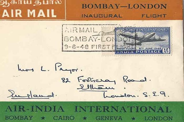 An Airmail That Celebrates The First Flight From Bombay To London