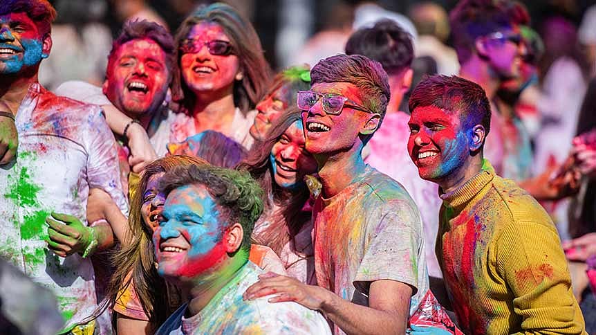 the festival of spring, Holi, is celebrated by British Hindus and ...