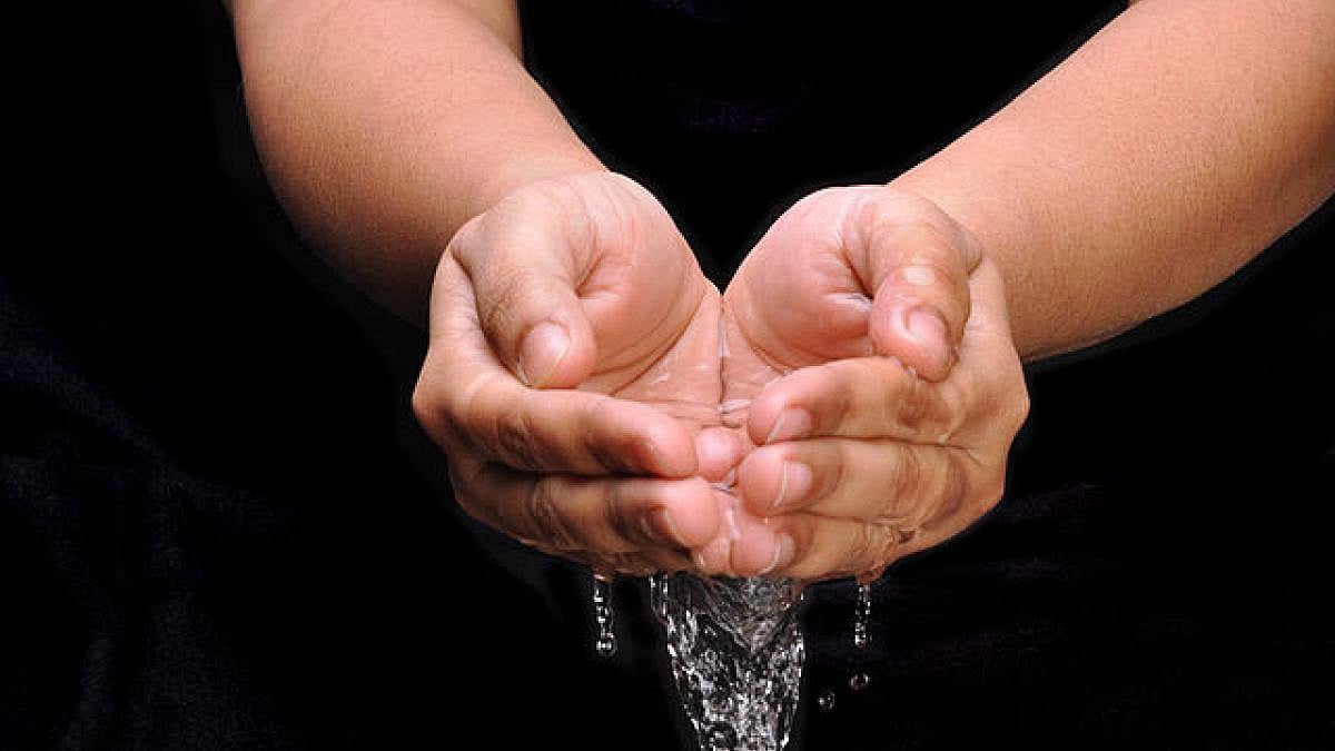 Bamboo stick handwashing station