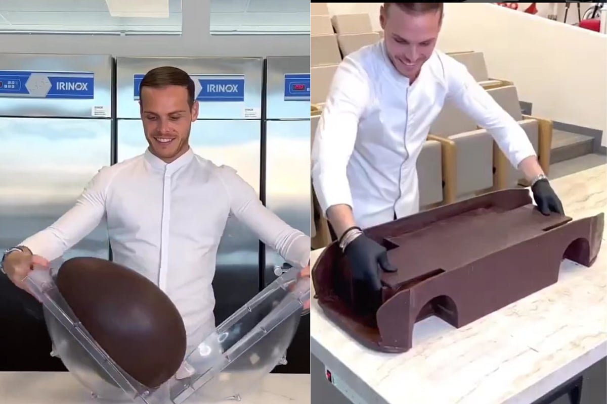 Celebrity pastry chef Amaury Guichon fashions Eiffel Tower in chocolate ...