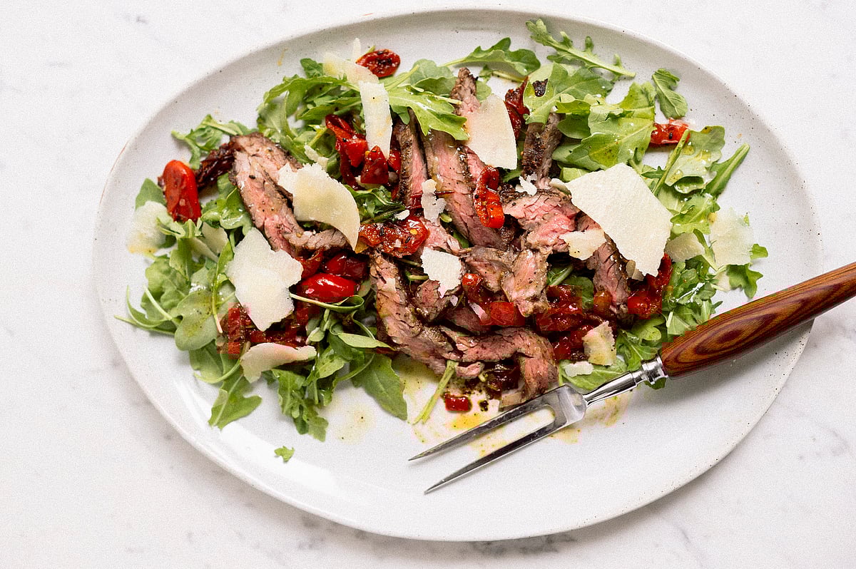Try this easy recipe for Tagliata salad with peppery arugula