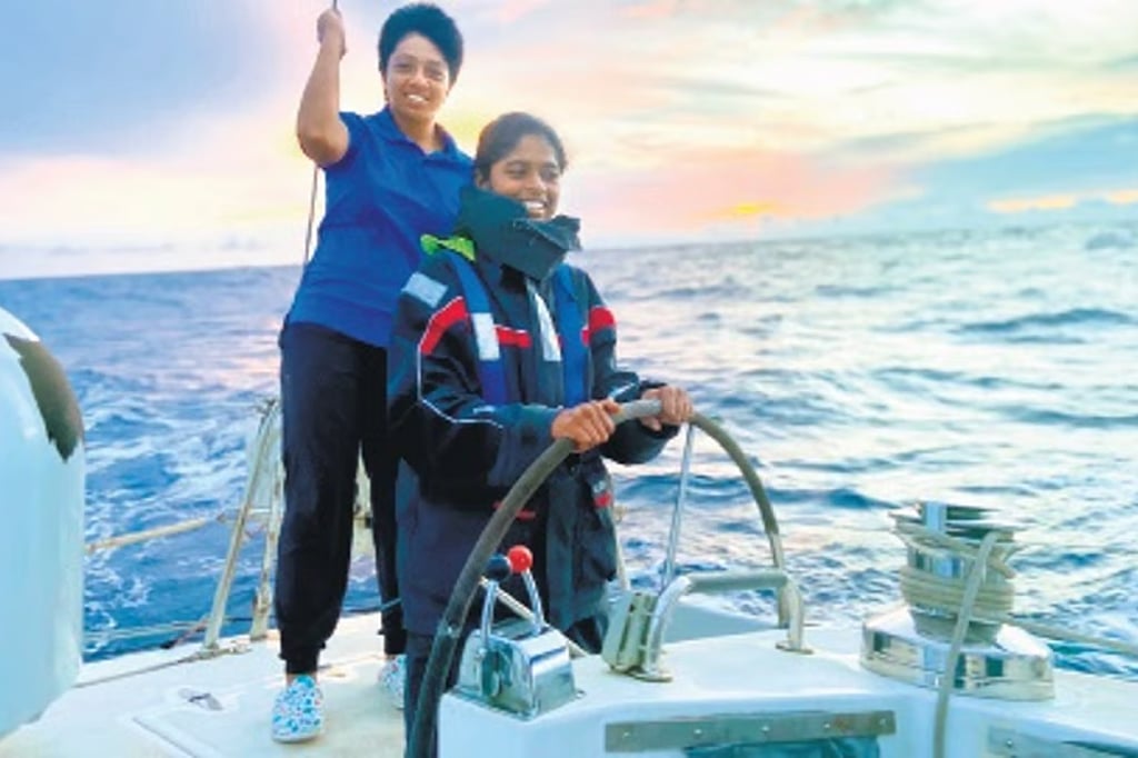 Indian Navy officers Dilna K and Roopa Alagirisamy set sail for global ...