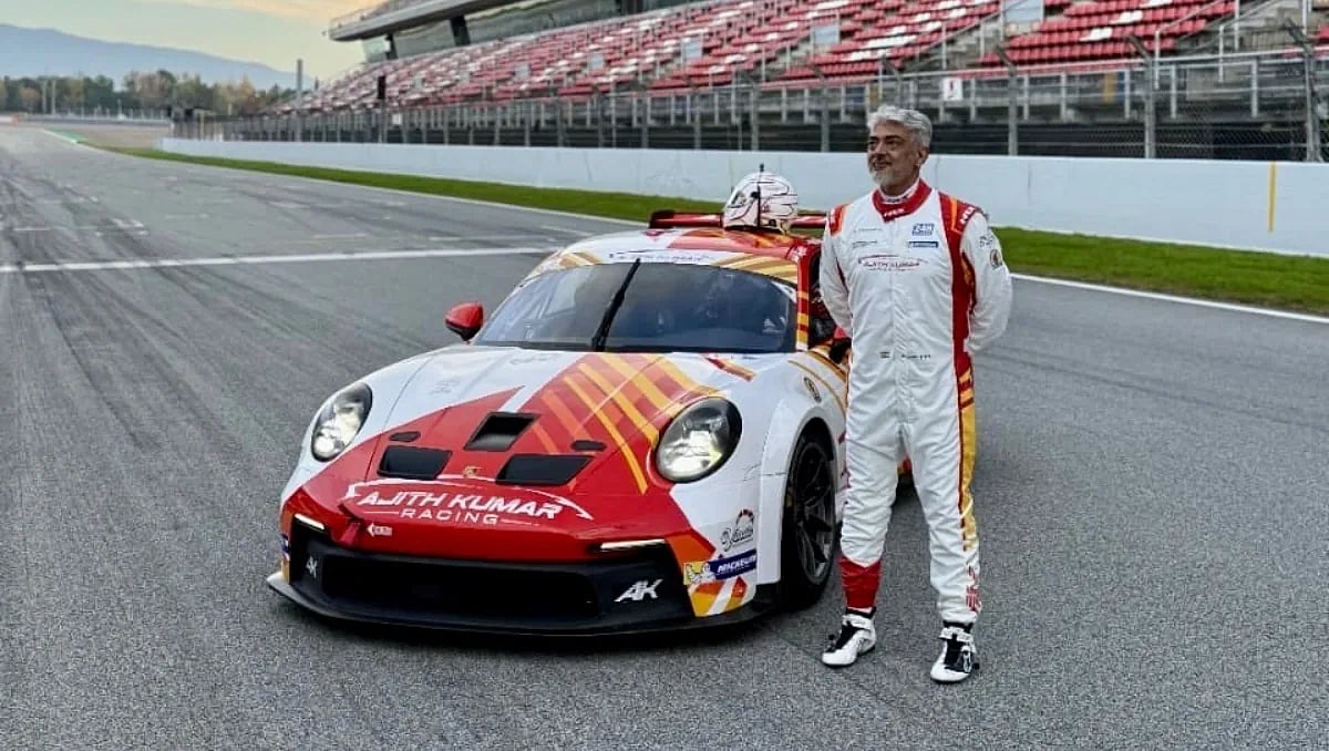 Superstar Ajith Kumar crashes his Porsche 992 at the Dubai 24 Hour ...
