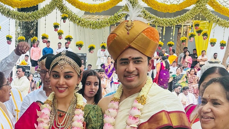 MP Tejasvi Surya and Carnatic artiste Sivasri Skandaprasad tie knot in ...