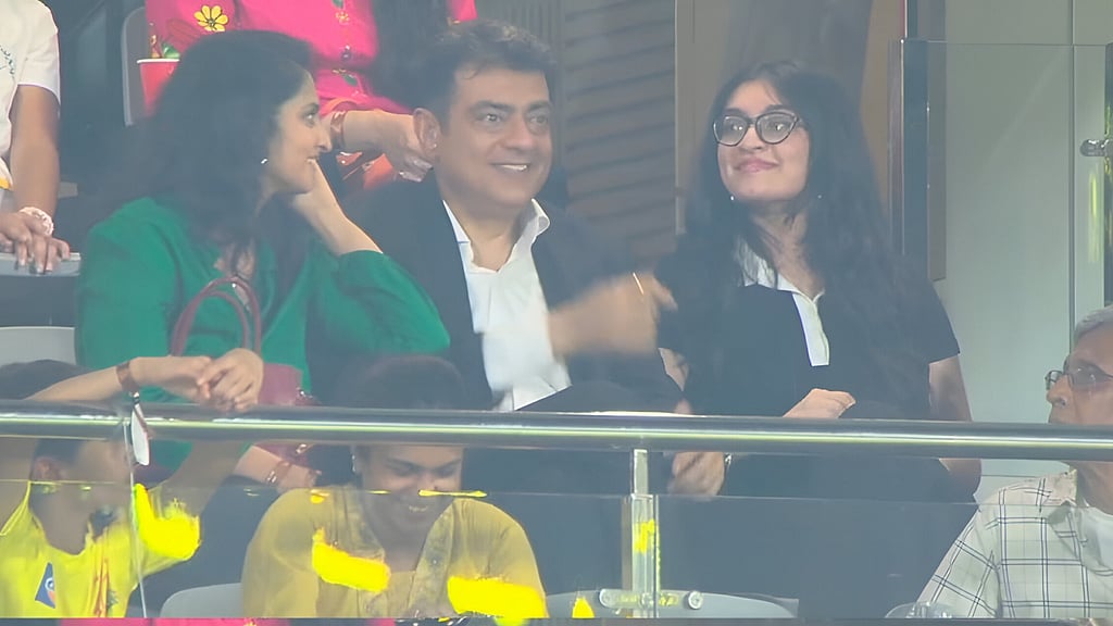 Ajith Kumar attends CSK vs SRH match in Chennai with family