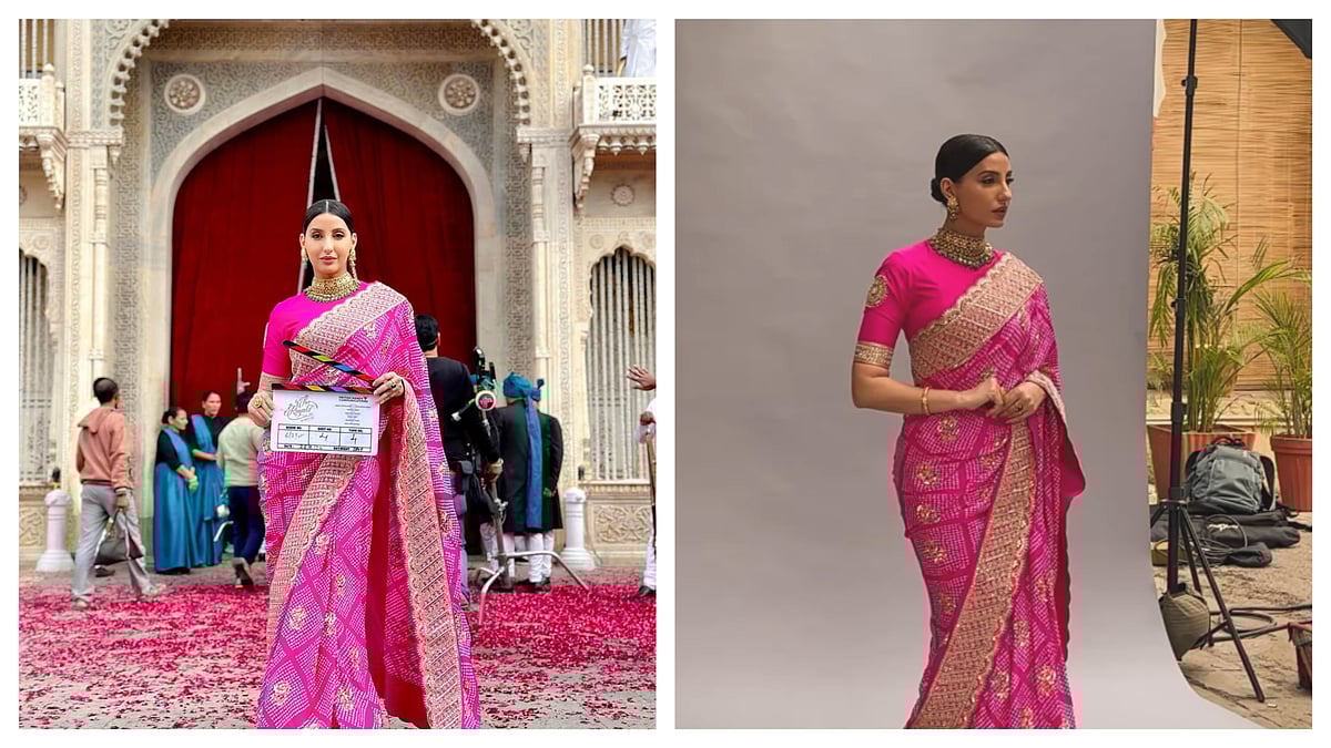 The Royals: Obsessed with Nora Fatehi's bandhani saree? It has a ...