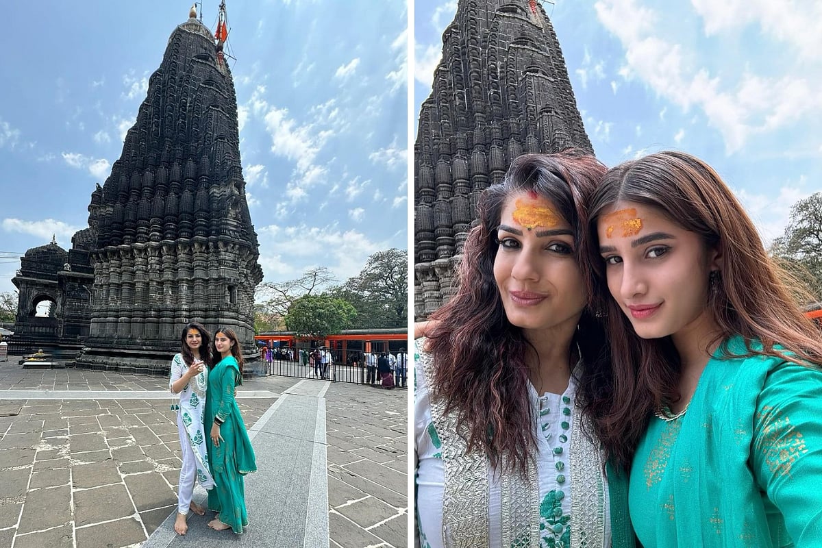 [SEE PICS] Raveena Tandon visits Trimbakeshwar Shiva temple with ...