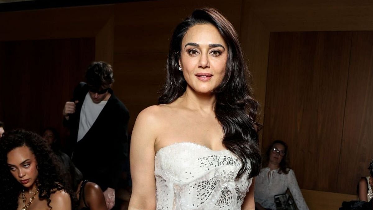 Preity Zinta stuns at Paris Fashion Week in Rahul Mishra gown