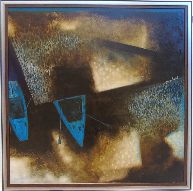 Here's a glimpse at exhibition 'Ganga', featuring artworks of Yusuf ...