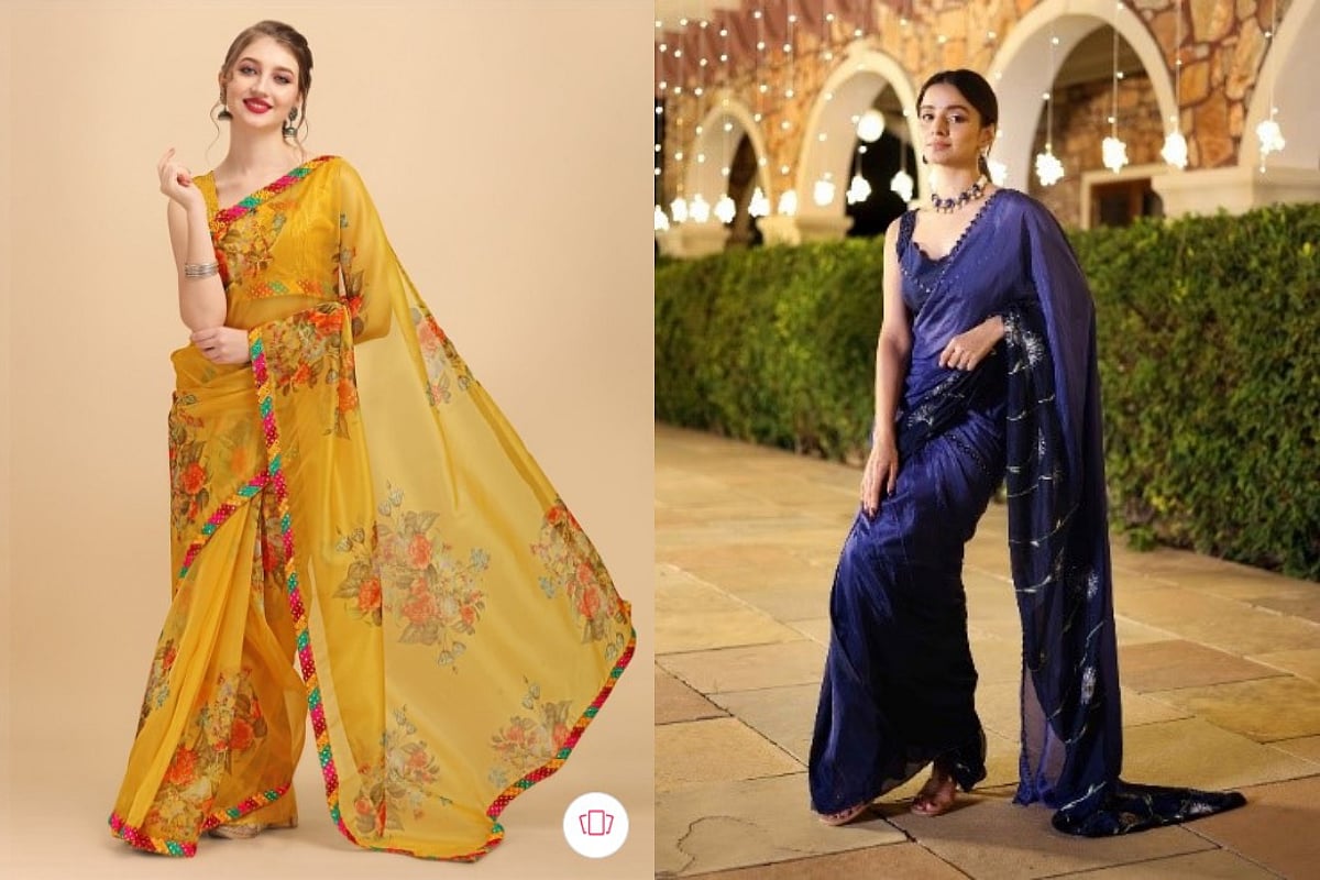5 must-have mirror work saris for Navaratri celebrations!