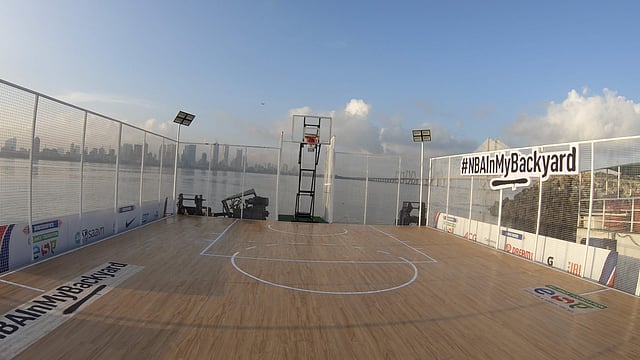 Watch: Making of India first-ever floating basketball court in Mumbai