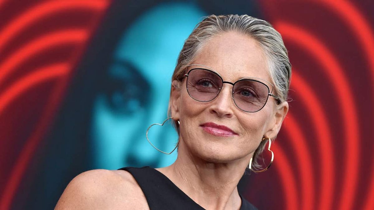 Actress Sharon Stone, 61, looks chic in black leather on a day out in ...