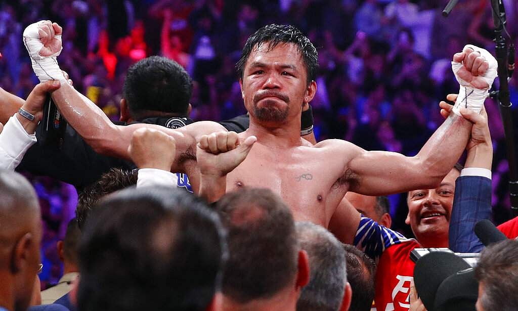 Ringside view: Filipino senator Manny Pacquiao beats Keith Thurman by ...