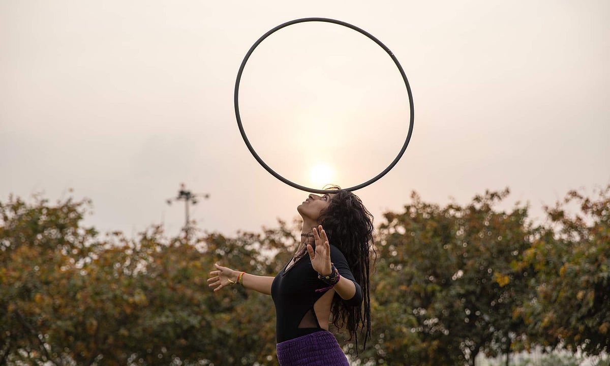 Hoop dancing workshop at Surf Turf