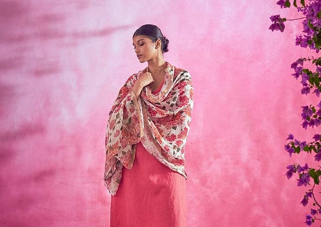 Anavila's festive edit, Kagaj Baha, takes inspiration from bougainvillaeas