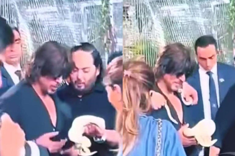 SRK remains unruffled as Anant Ambani hands him a snake at Isha Ambani ...
