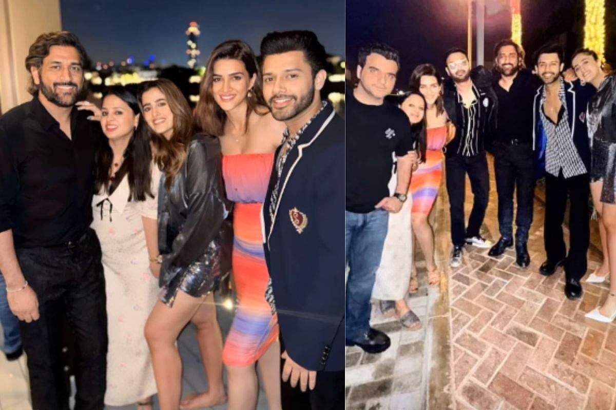 Kriti Sanon parties with MS Dhoni, Sakshi, Varun Dhawan in Dubai ahead ...
