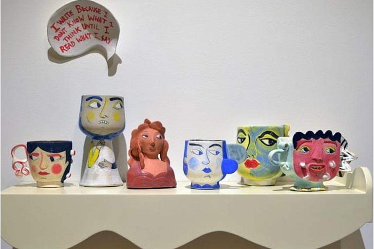 Exploring multiple themes through ceramic art