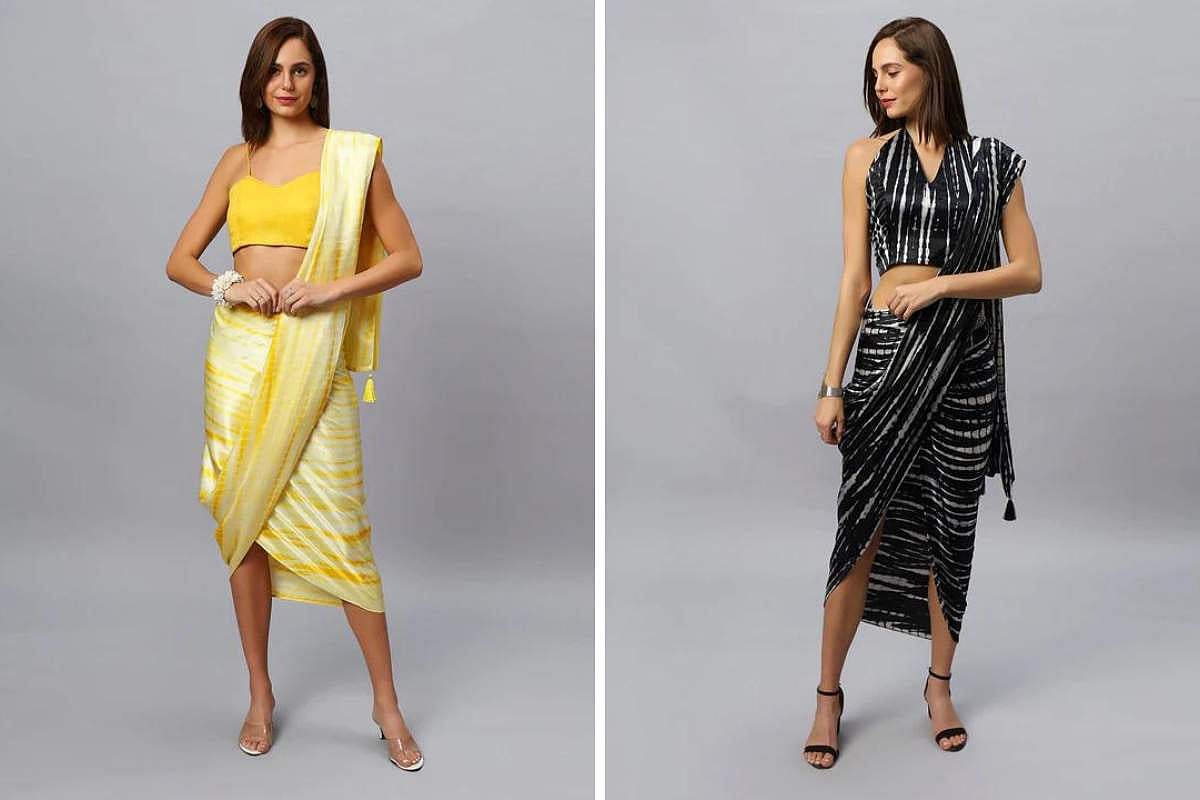 Elevate your summer wardrobe well in advance with this sarong-style-saree