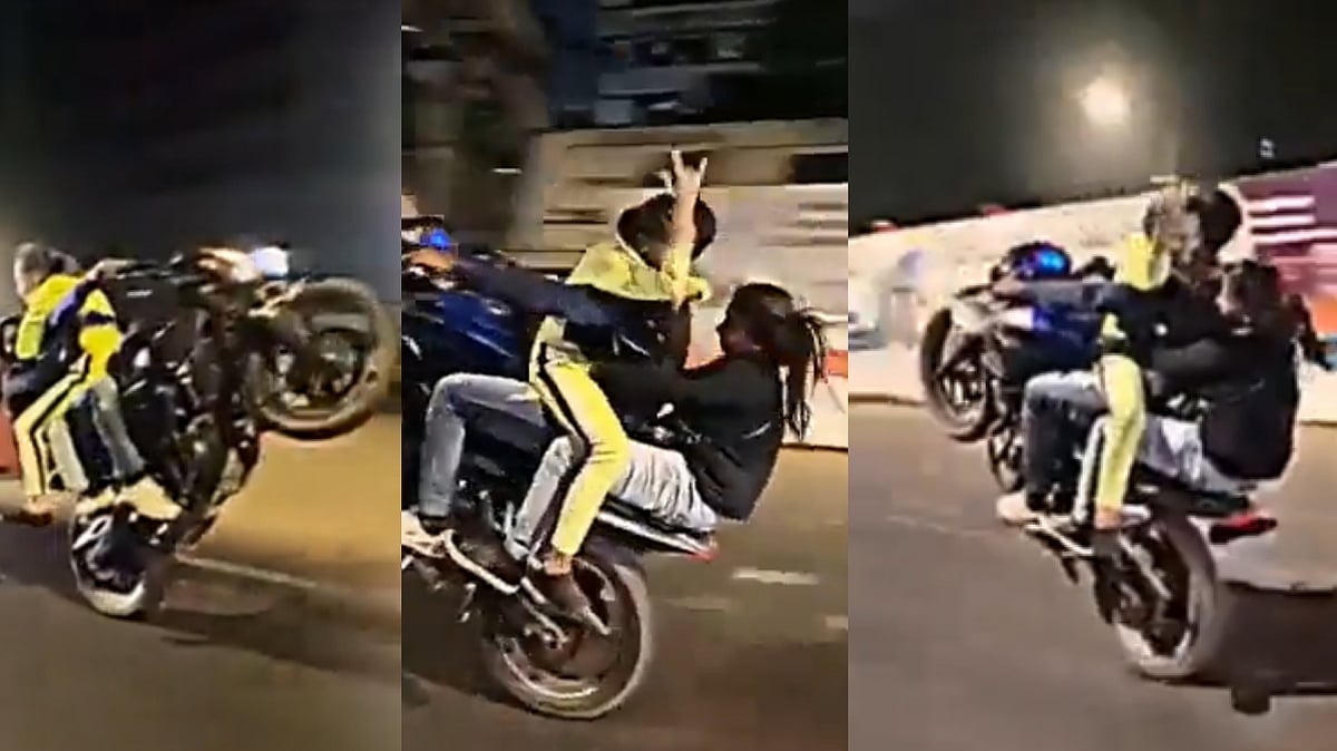 Police arrest 24-year-old biker for performing dangerous stunt along ...