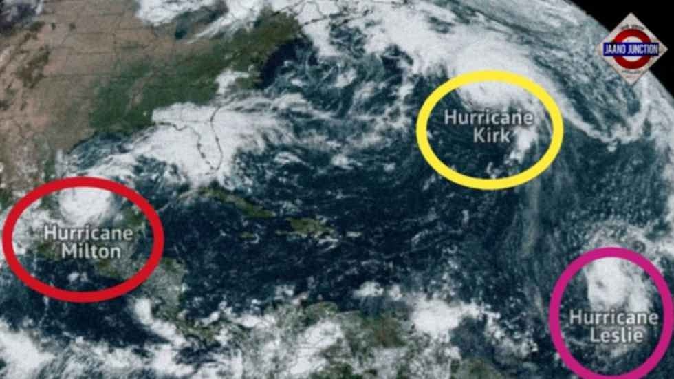First time in history: Three hurricanes churning the Atlantic at once