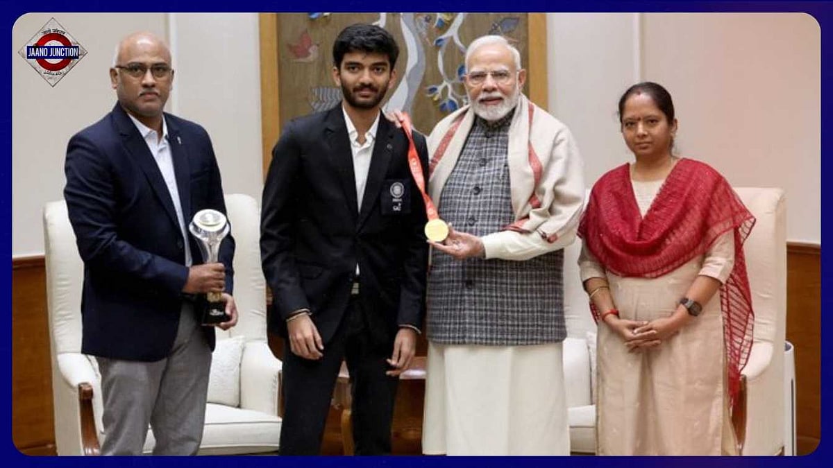 PM Narendra Modi meets D Gukesh, receives signed chess board from world ...