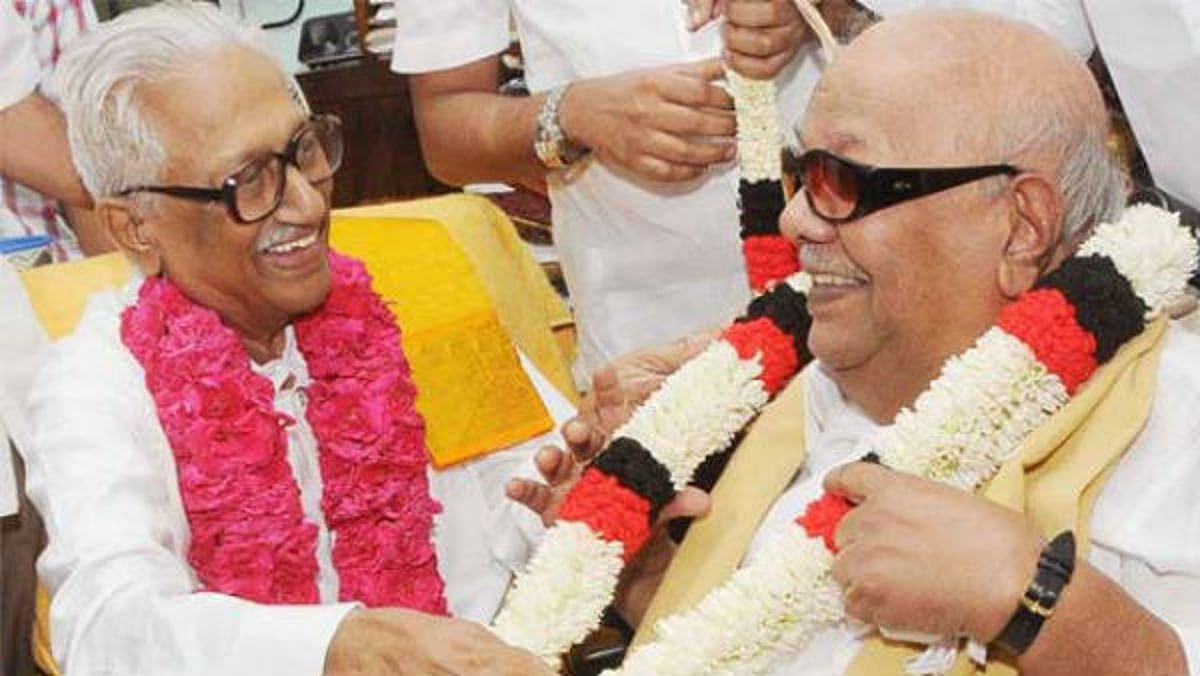 kalaignar about perasiriyar anbalagan