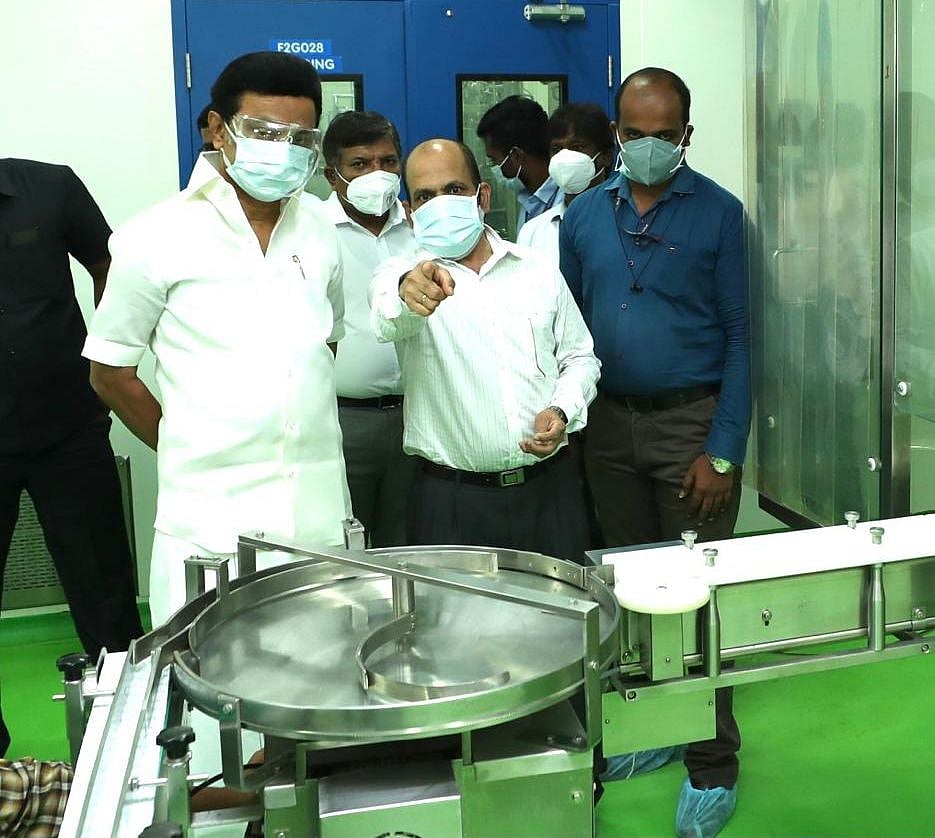 Tamilnadu CM Mk stalin visits chengalpet hll biotech vaccine lab