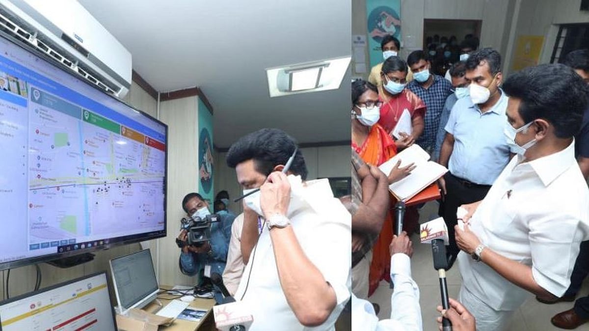 tn cm mk stalin inspects chennai war room
