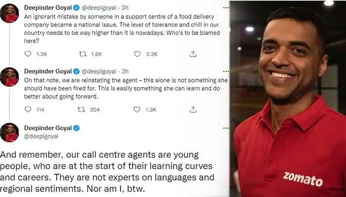 Zomato founder Deepinder goyal's tweet makes controversy again